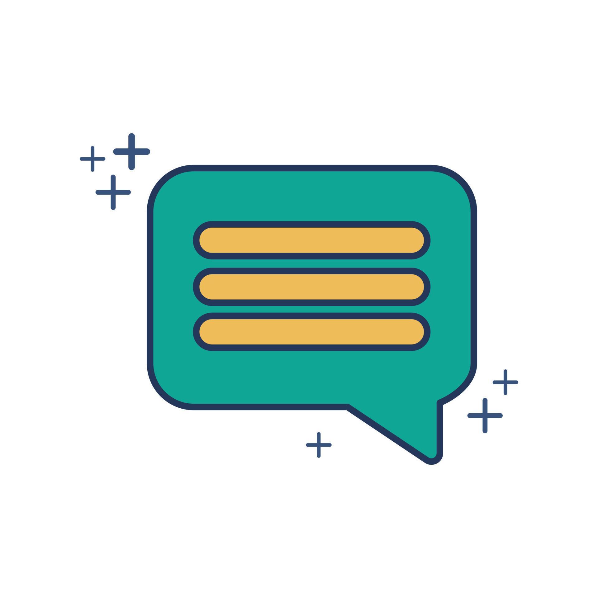 Message Icon Vector Illustration Glyph Style Design With Color And Plus Sign Isolated On White