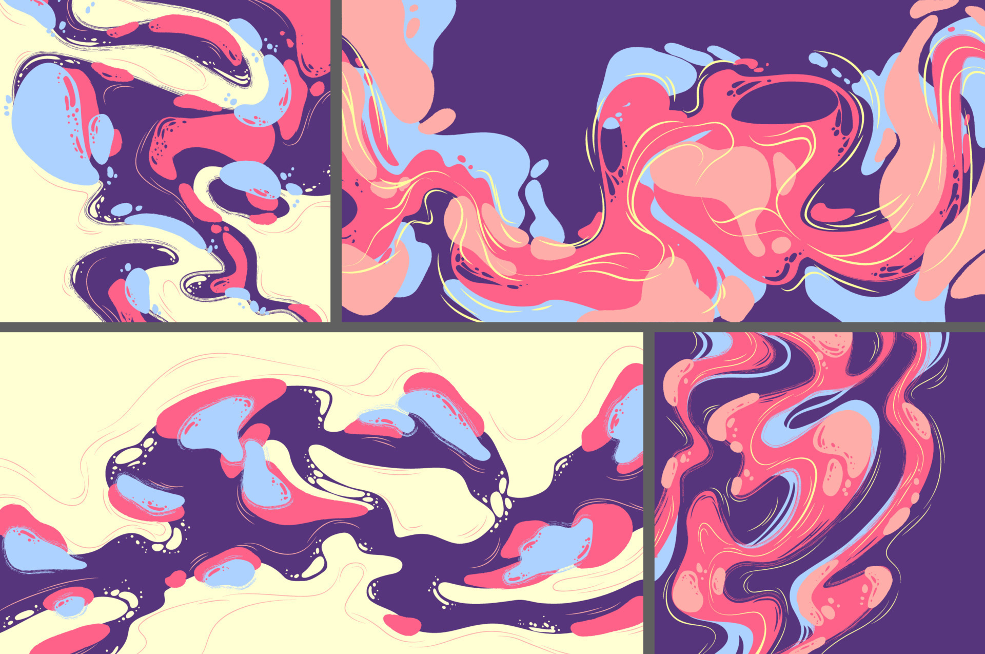 Abstract Pattern Of Liquid Blobs Flow Shapes 13699425 Vector Art At