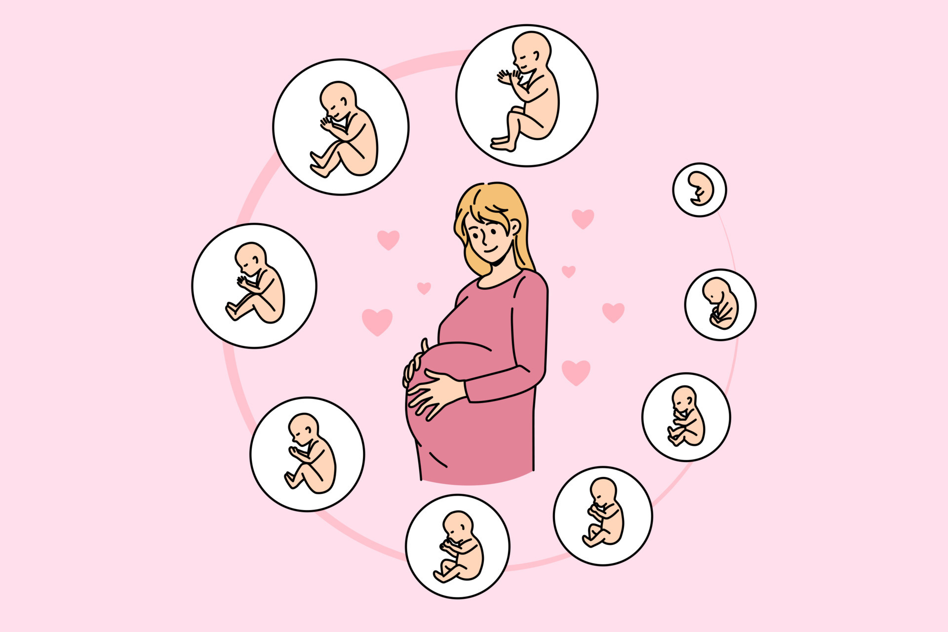 Mujer Embarazada Toca El Vientre Lista Para Futura Maternidad