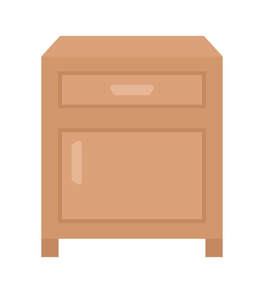 Bedside Table Semi Flat Color Vector Object Nightstand Editable