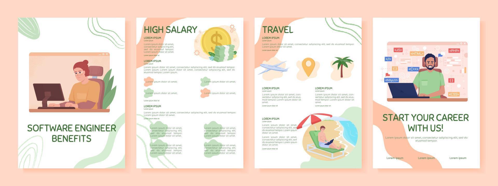 Software engineer benefits flat vector brochure template. Booklet ... Software engineer benefits flat vector brochure template. Booklet ...