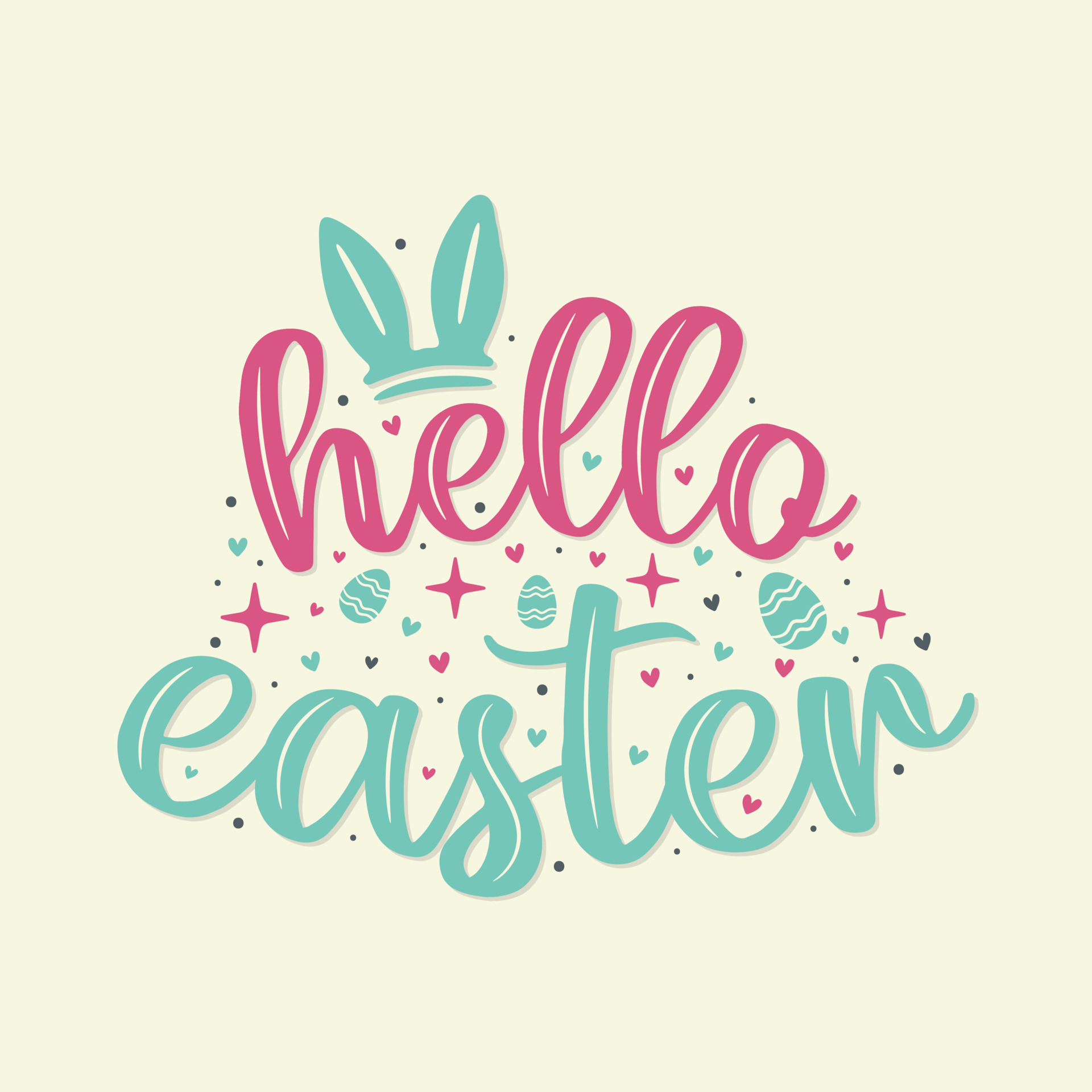 Hello Easter, Easter celebration 13702262 Vector Art at Vecteezy