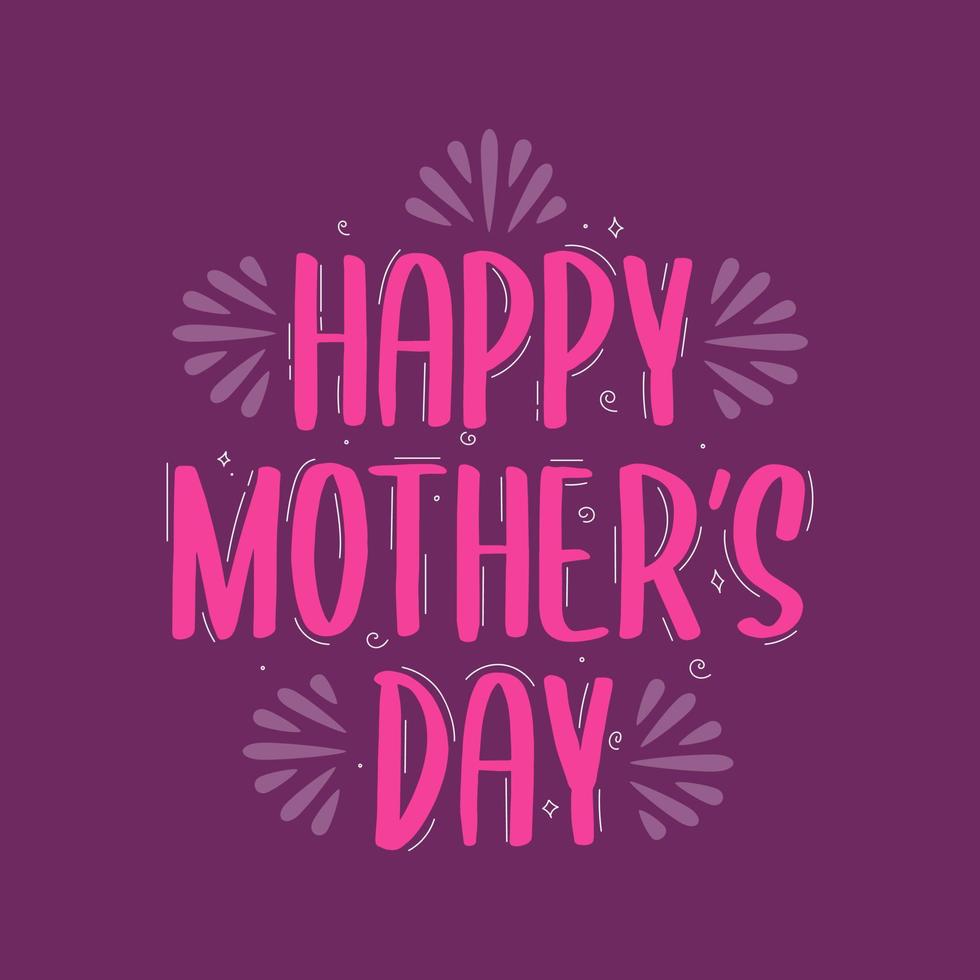 Happy Mothers Day Mothers Day Hand Lettering Design Vector