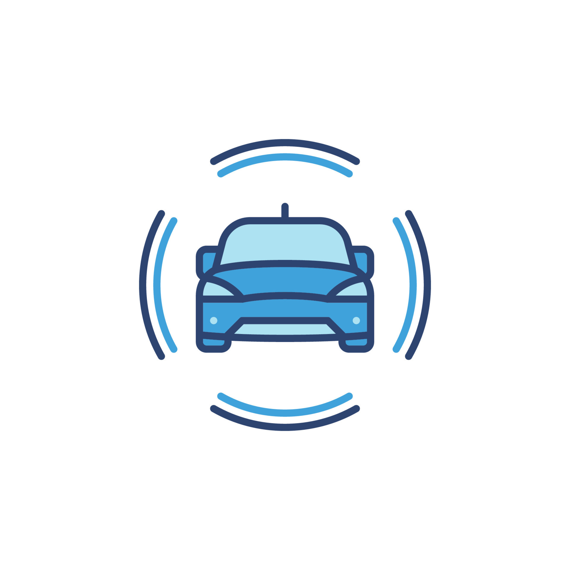 Autonomous Driverless Car vector concept blue icon 13703156 Vector Art ...