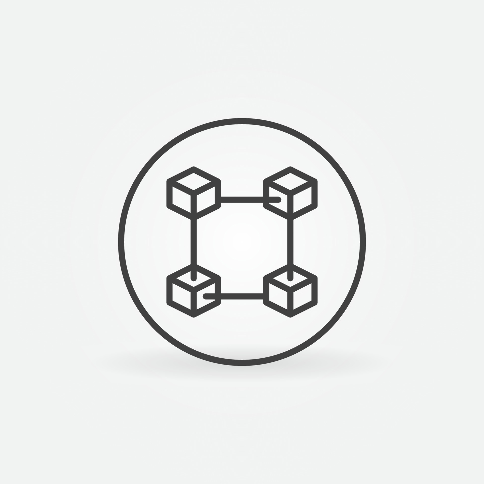 Blockchain In Circle Outline Vector Icon Block Chain Technology