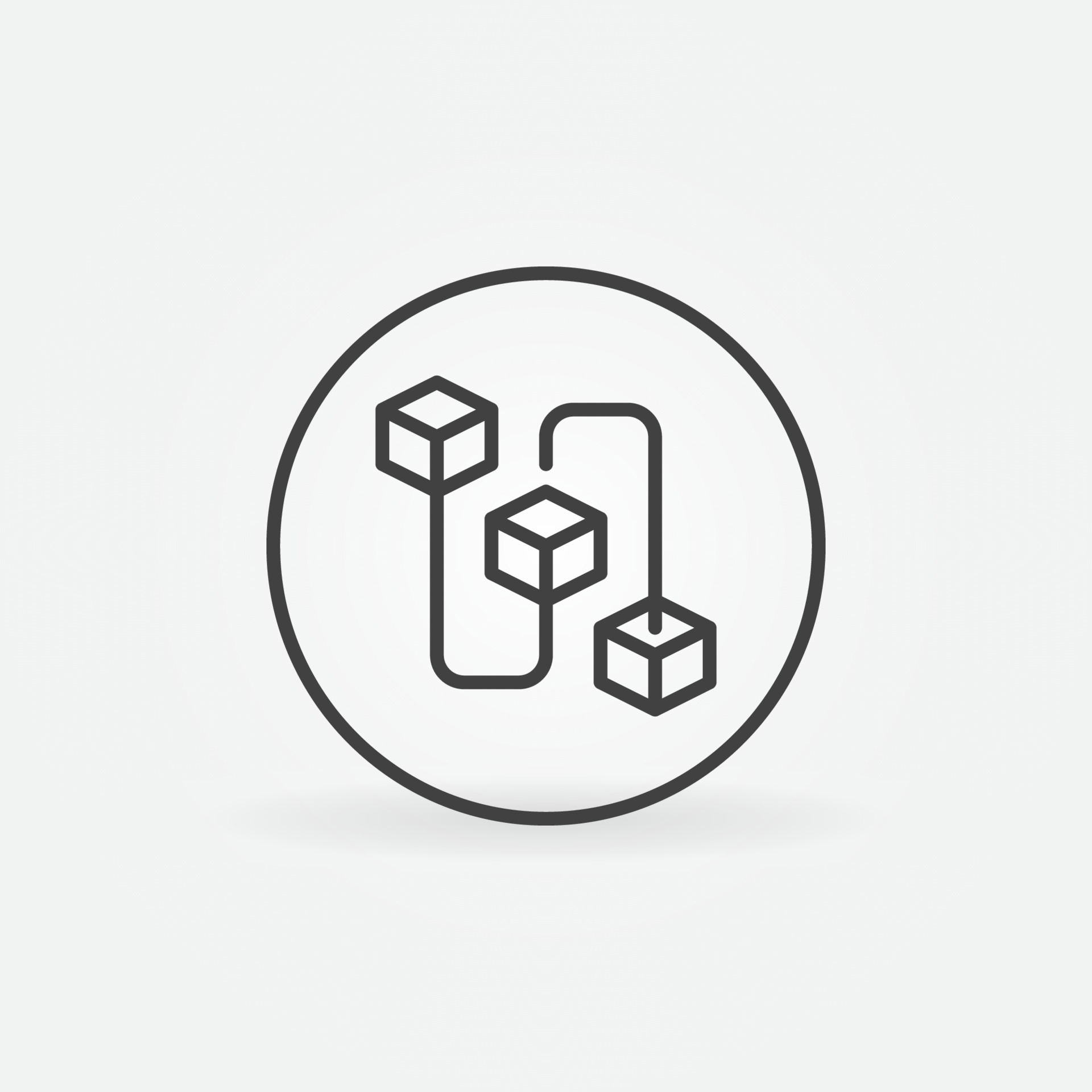 Blockchain In Circle Outline Vector Minimal Icon Block Chain