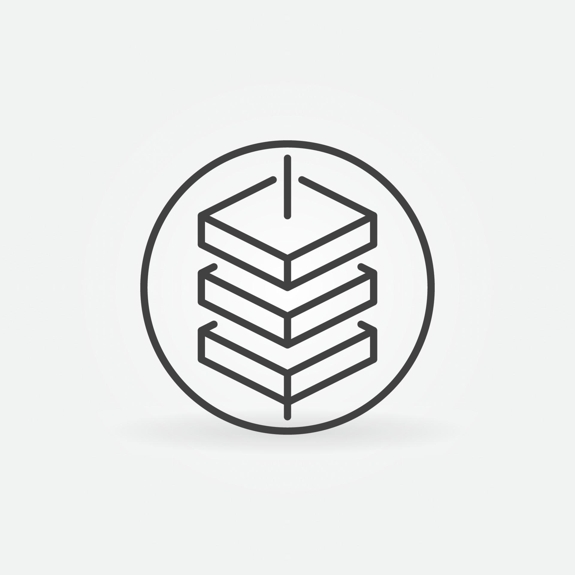 Blockchain Outline Vector Concept Minimal Round Icon Block Chain