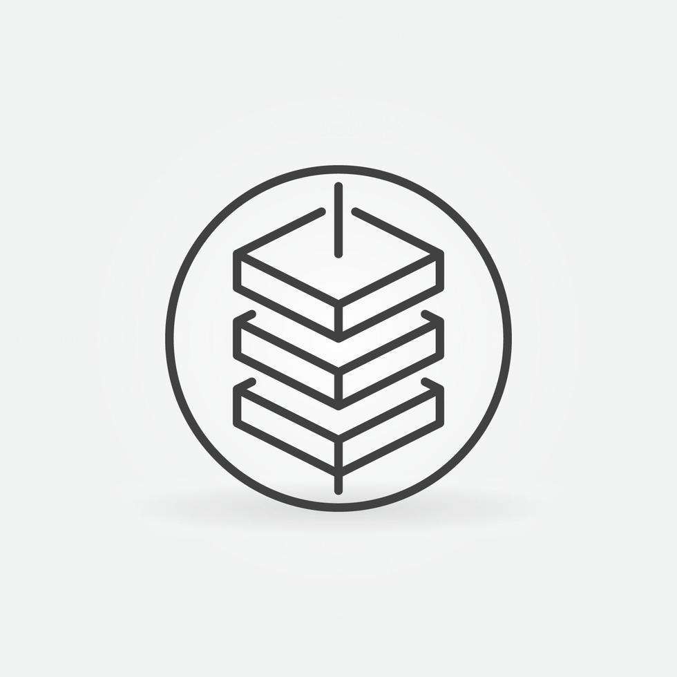 Blockchain Outline Vector Concept Minimal Round Icon Block Chain