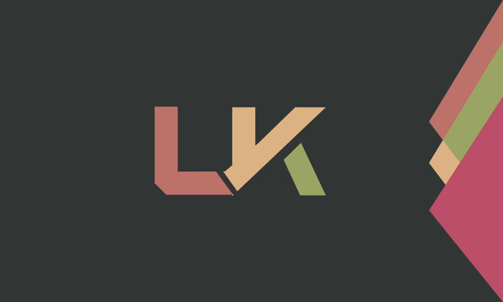 Alphabet Letters Initials Monogram Logo Lk Kl L And K 13705612 Vector