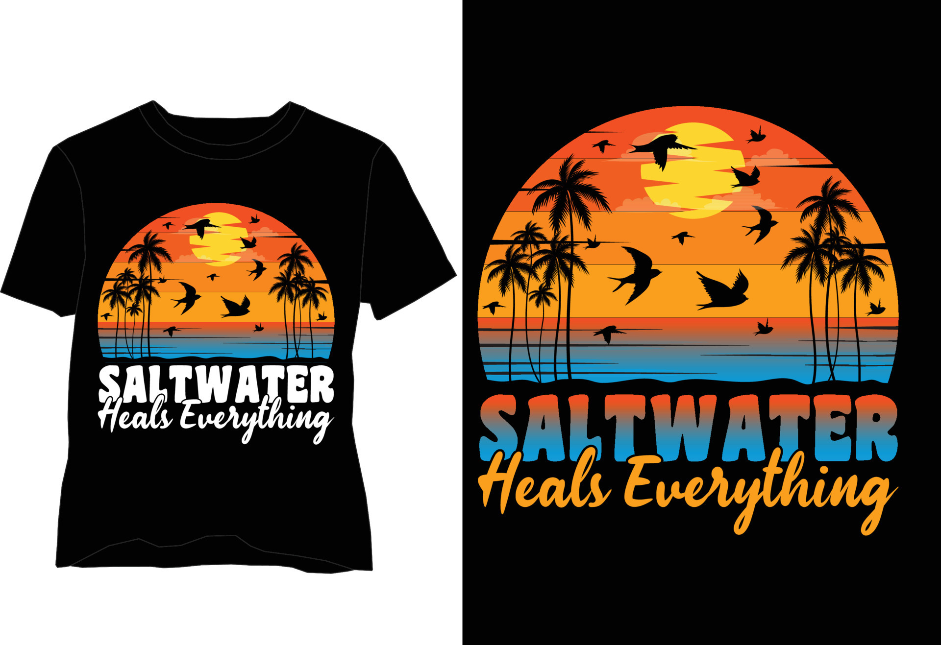 Sunset Beach Vacation T Shirt Design 13707254 Vector Art At Vecteezy