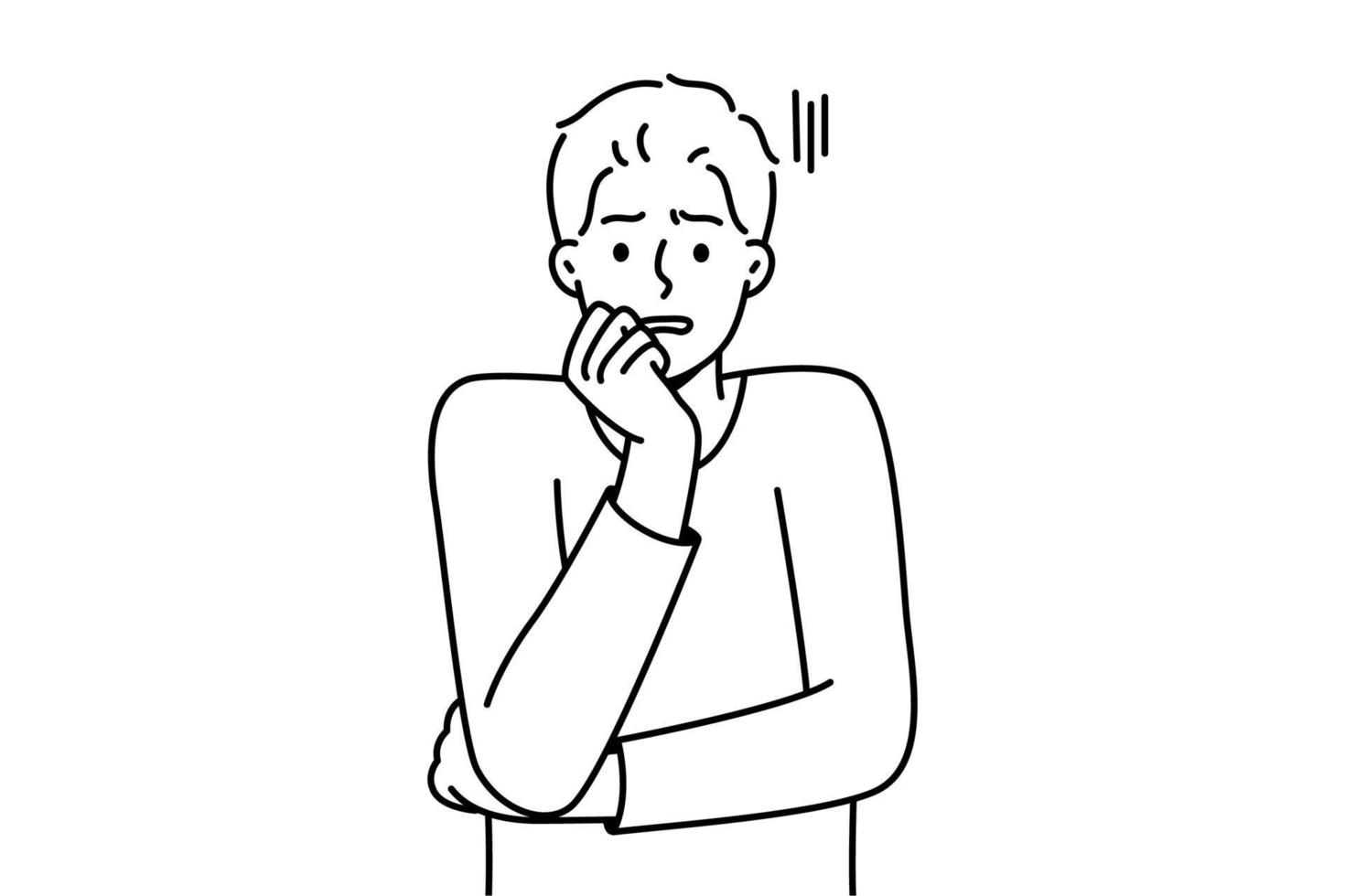Anxious young man feeling terrified and worried. Unhappy guy feel ... Anxious young man feeling terrified and worried. Unhappy guy feel ...