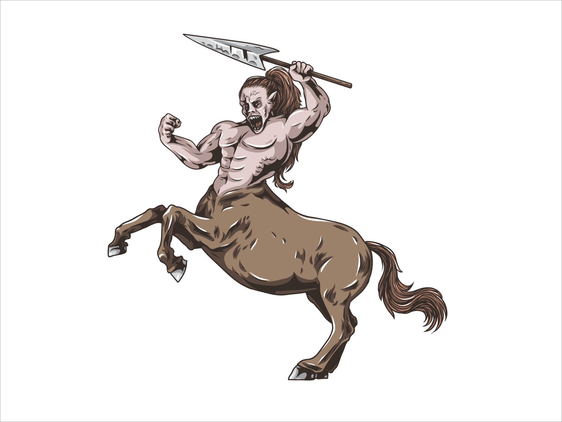 Centaur With Spear And Armor Graphics Vector T Shirt Design 13709520
