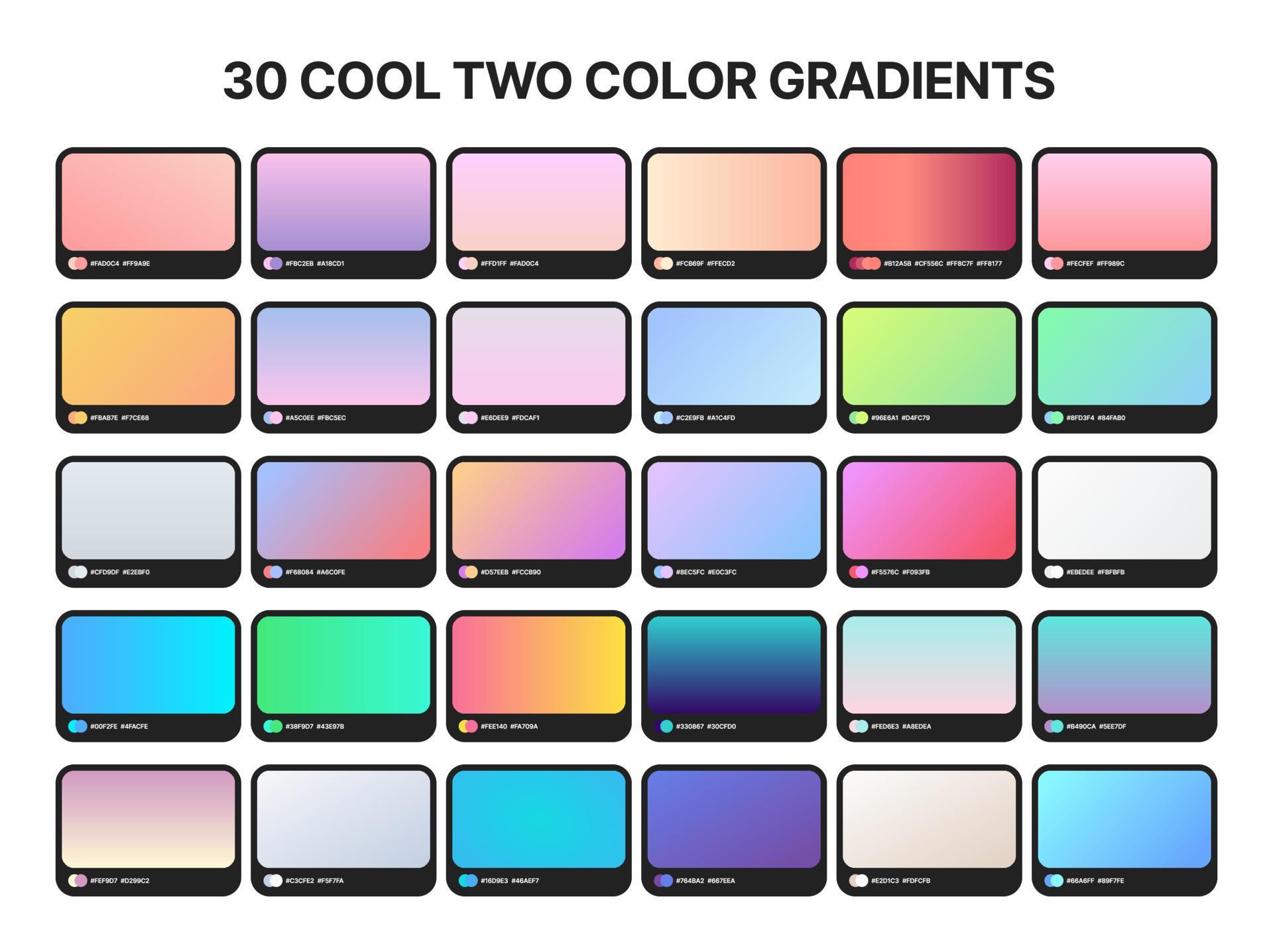 30 best gradient backgrounds. Gradient backgrounds with color codes. Vector abstract background ...