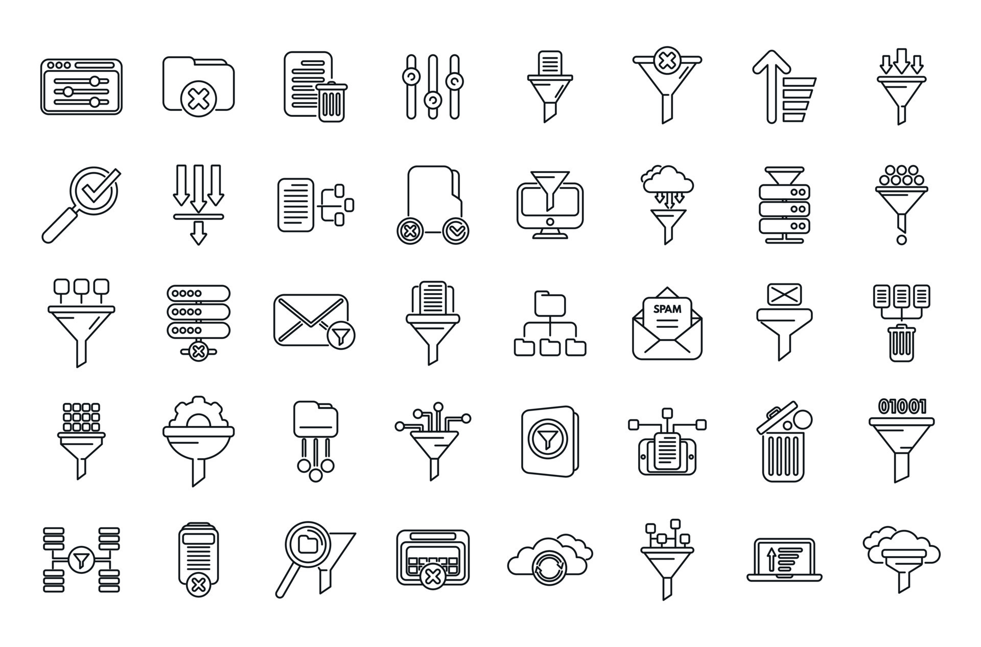 Content filter icons set outline vector. Internet funnel 13710172 ... Content filter icons set outline vector. Internet funnel 13710172 ...