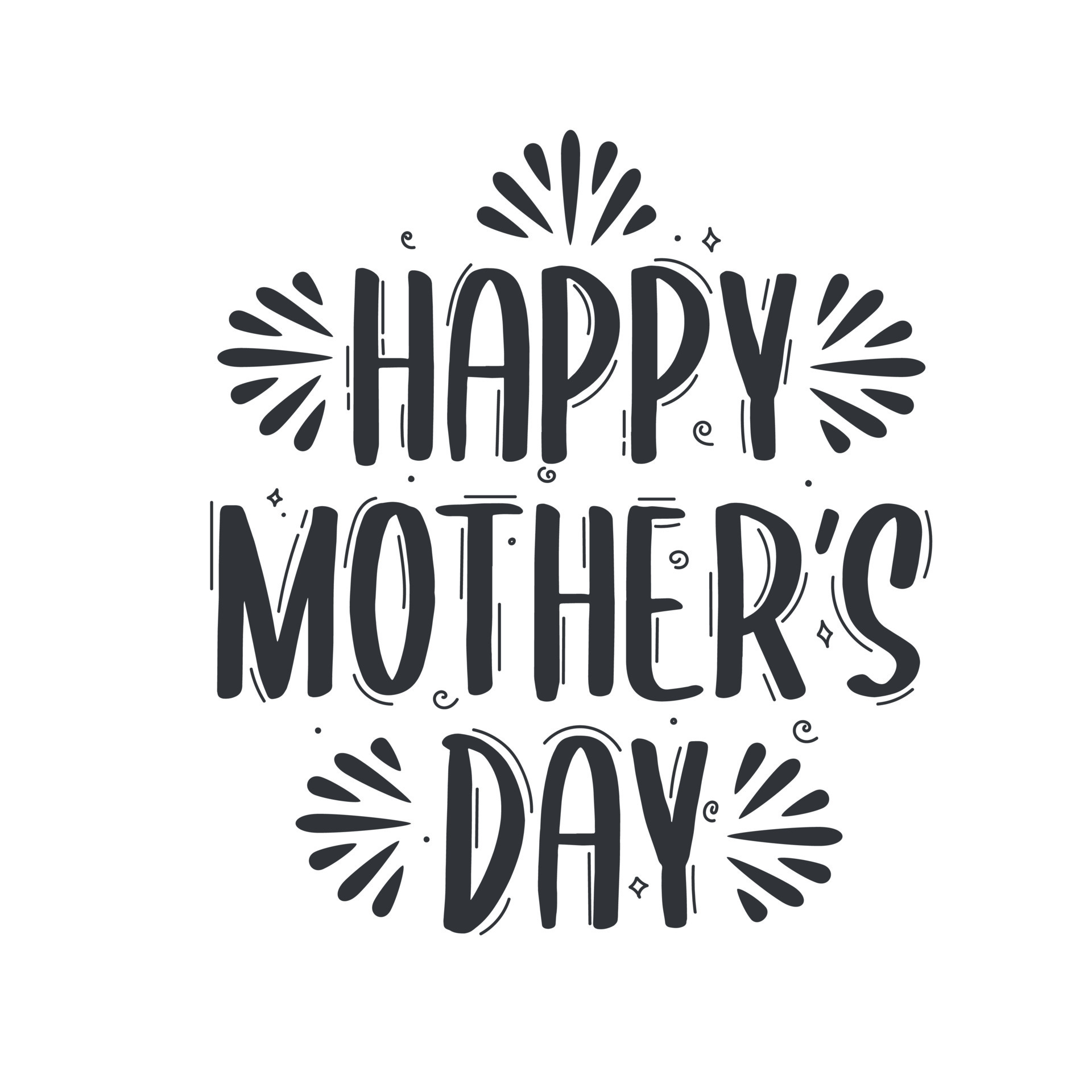 Happy Mothers Day Mothers Day Hand Lettering Design Vector