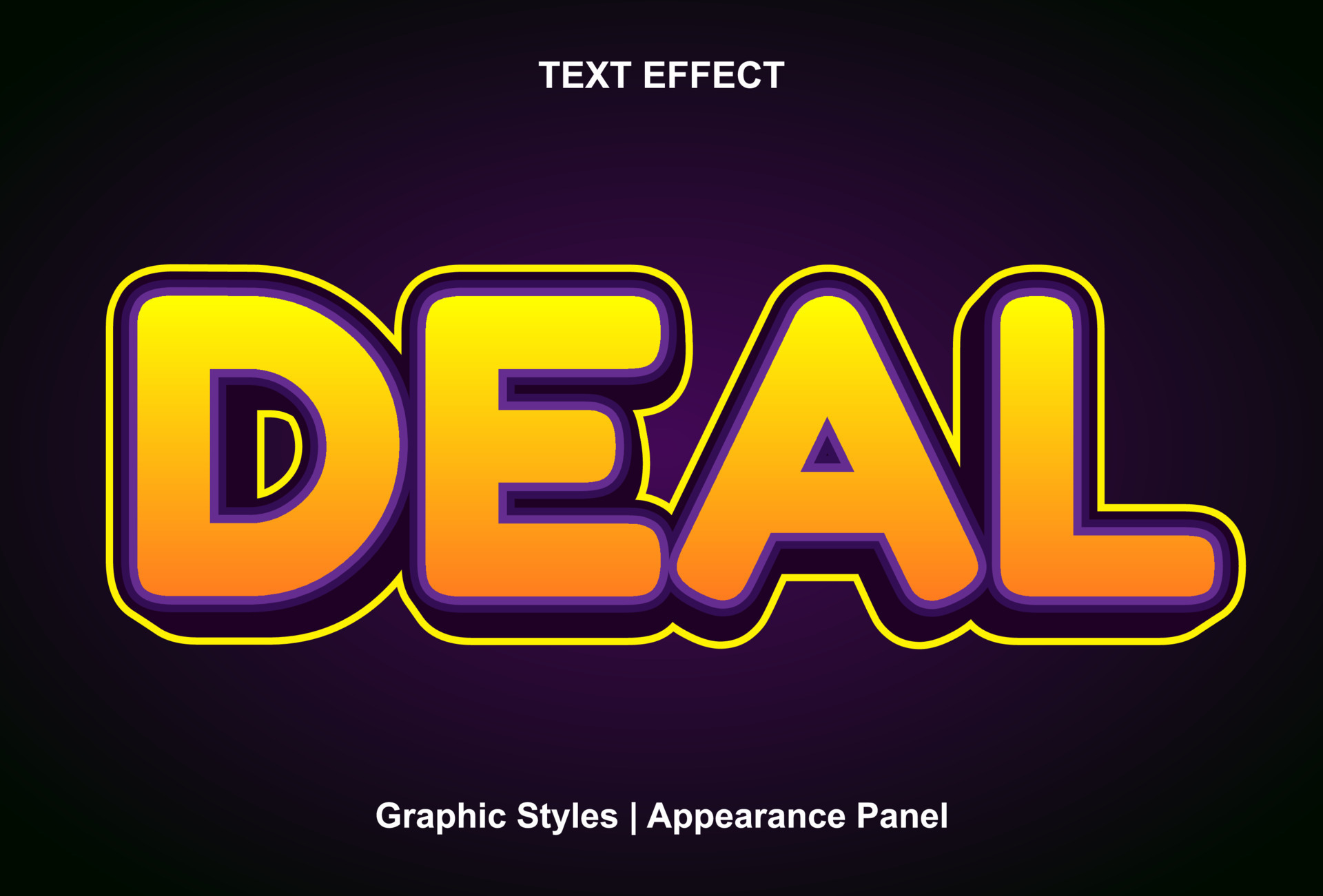 Deal text effect with graphic style and editable 13713714 Vector Art at ...