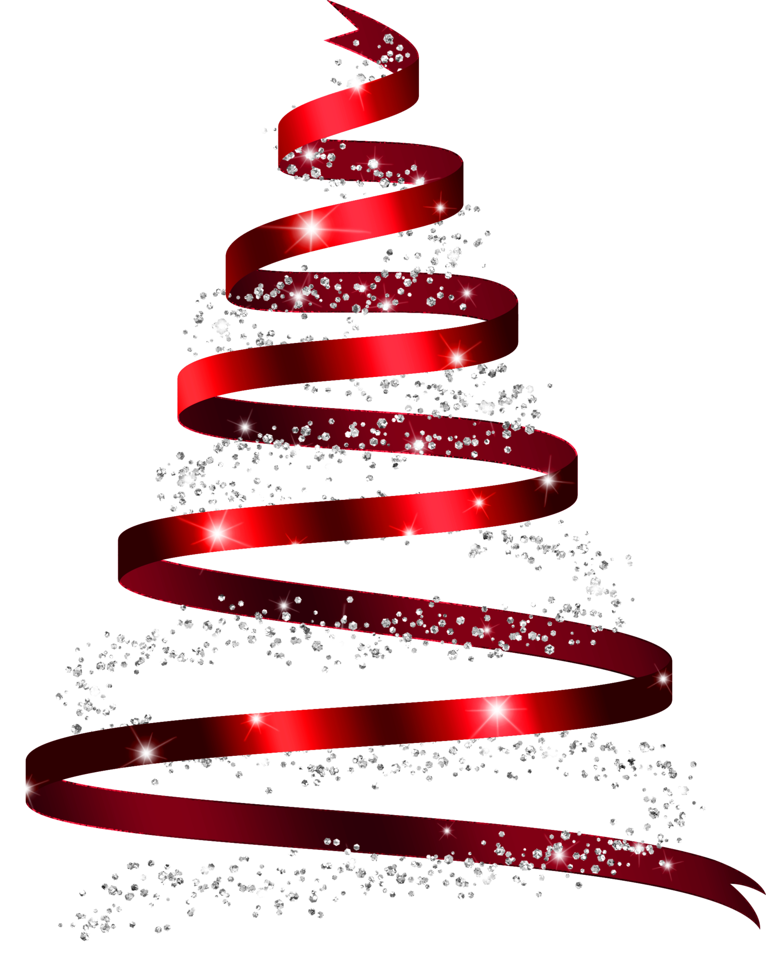 Red Ribbon Christmas Tree Clipart 13713954 Png