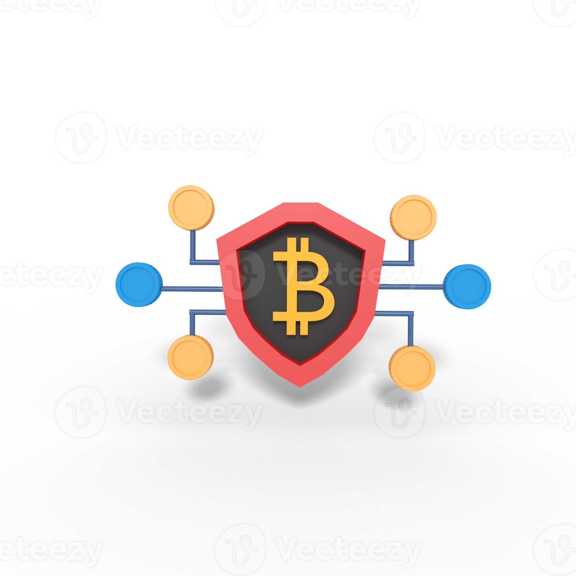 Free 3d Illustration Of Bitcoin Blockchain Security 13714515 Png With