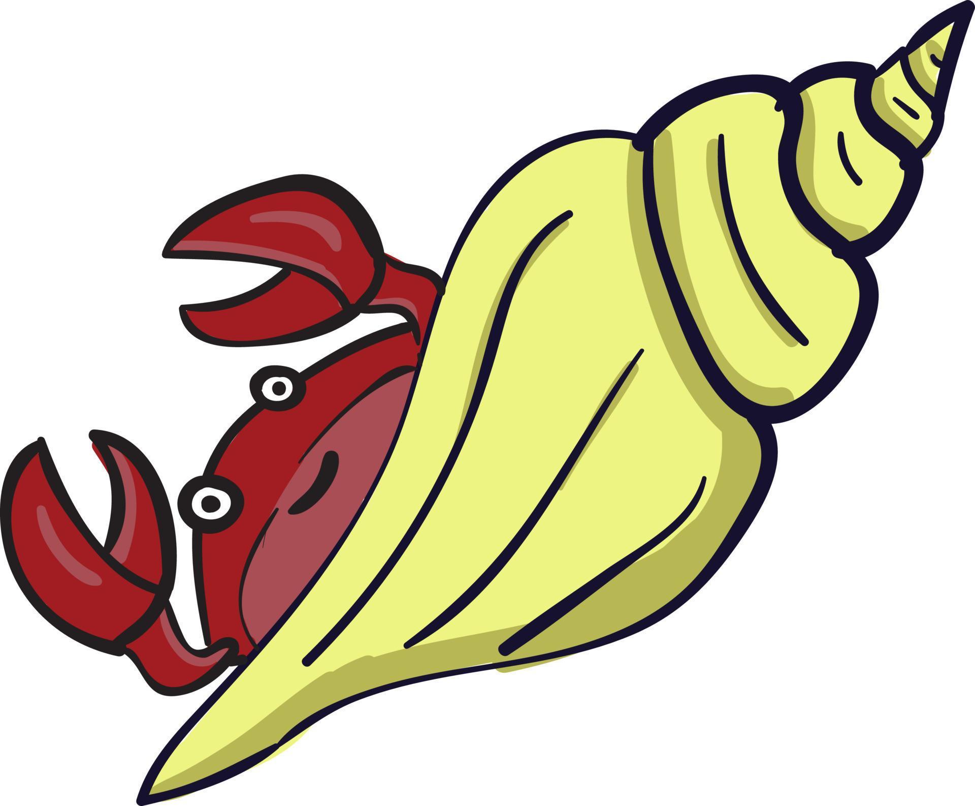 Crab with snail, illustration, vector on white background. 13715558 Vector Art at Vecteezy