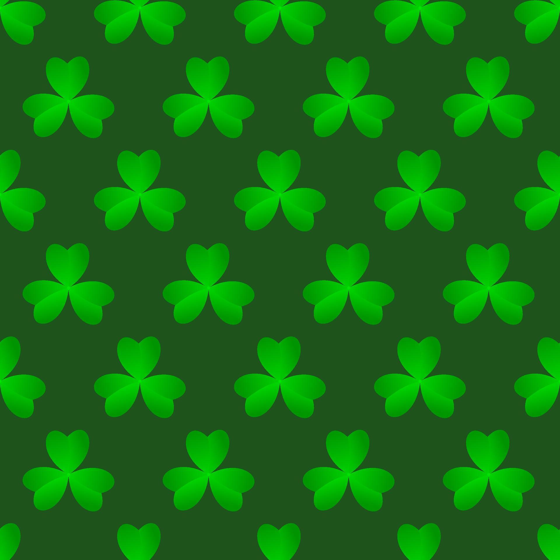 Green clover leaves seamless pattern. Minimal vector background. Clover sign symbol pattern ...