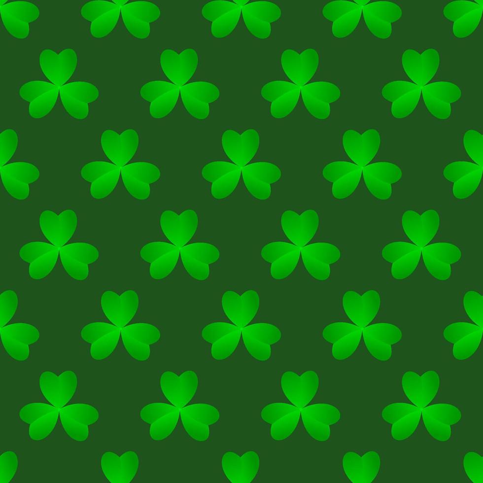 Green clover leaves seamless pattern. Minimal vector background. Clover sign symbol pattern ...
