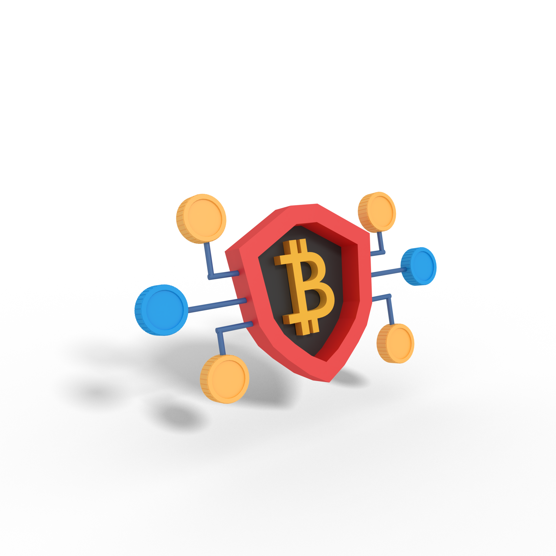 3d Illustration Of Bitcoin Blockchain Security 13715728 Png