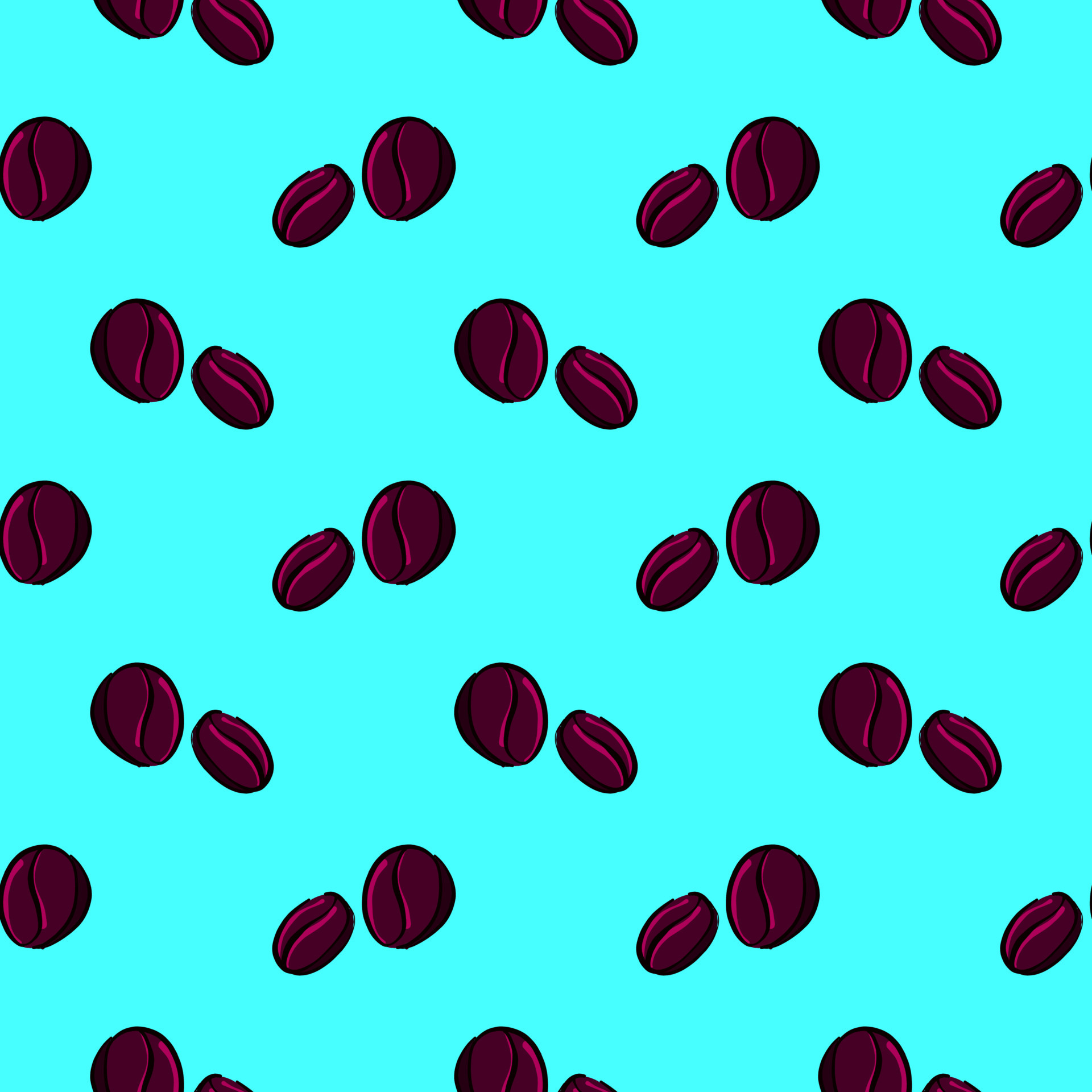 Coffee Beansseamless Pattern On Light Blue Background 13716246 Vector Art At Vecteezy