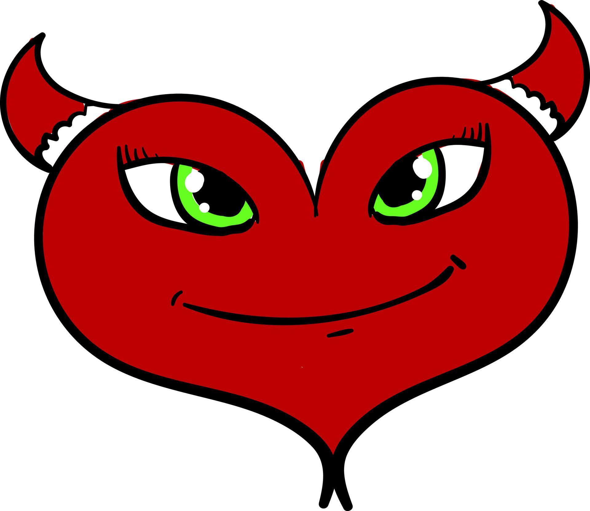 Evil heart, illustration, vector on white background. 13717732 Vector Art at Vecteezy
