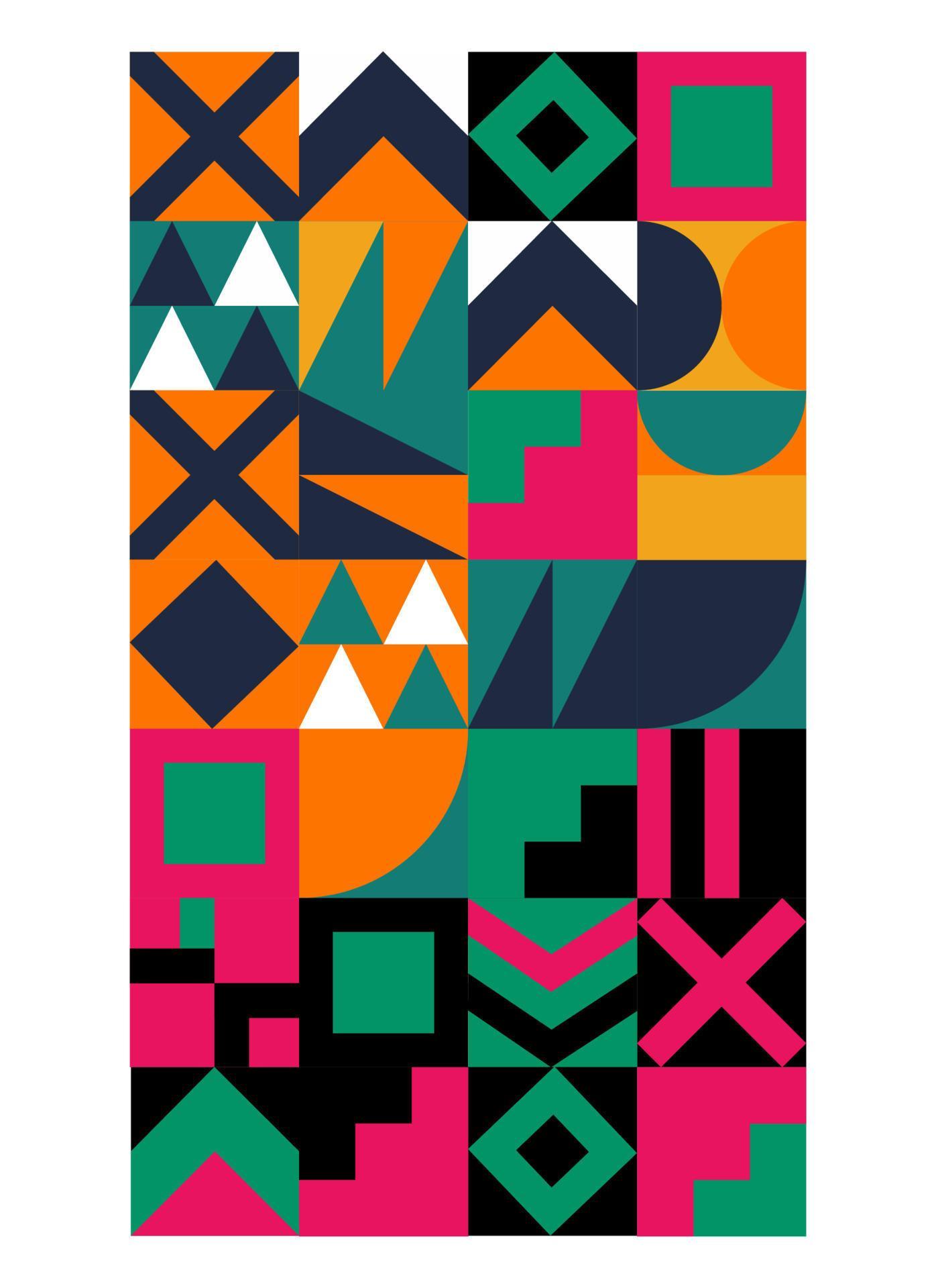 Abstract geometric pattern design with simple geometric shapes and ...