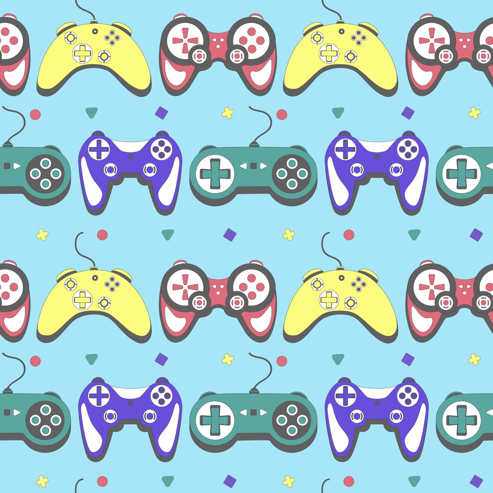 Seamless Pattern Gamepad In Retro Style Game Controller For Computer