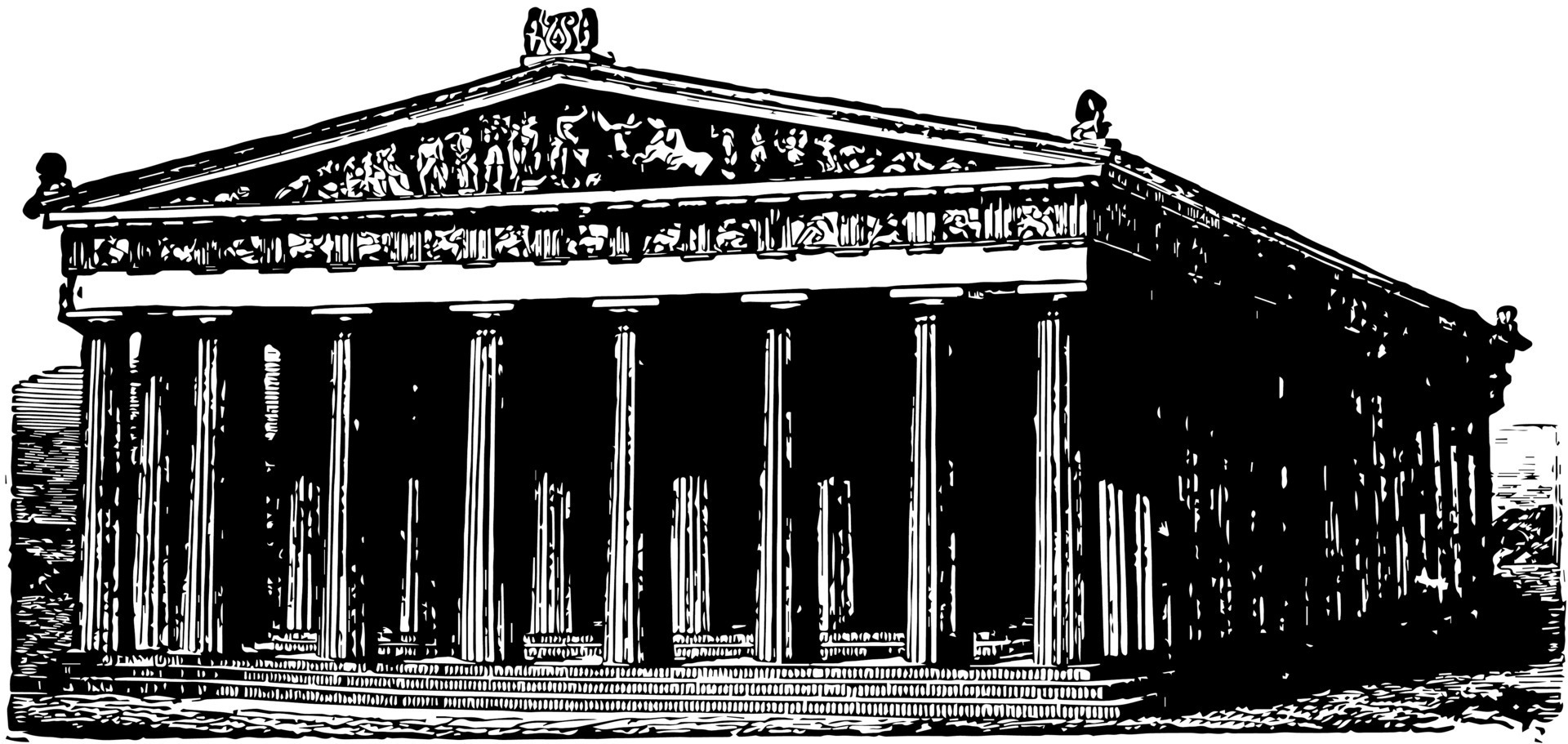Parthenon, a celebrated temple at Athens, vintage engraving. 13723799 Vector Art at Vecteezy