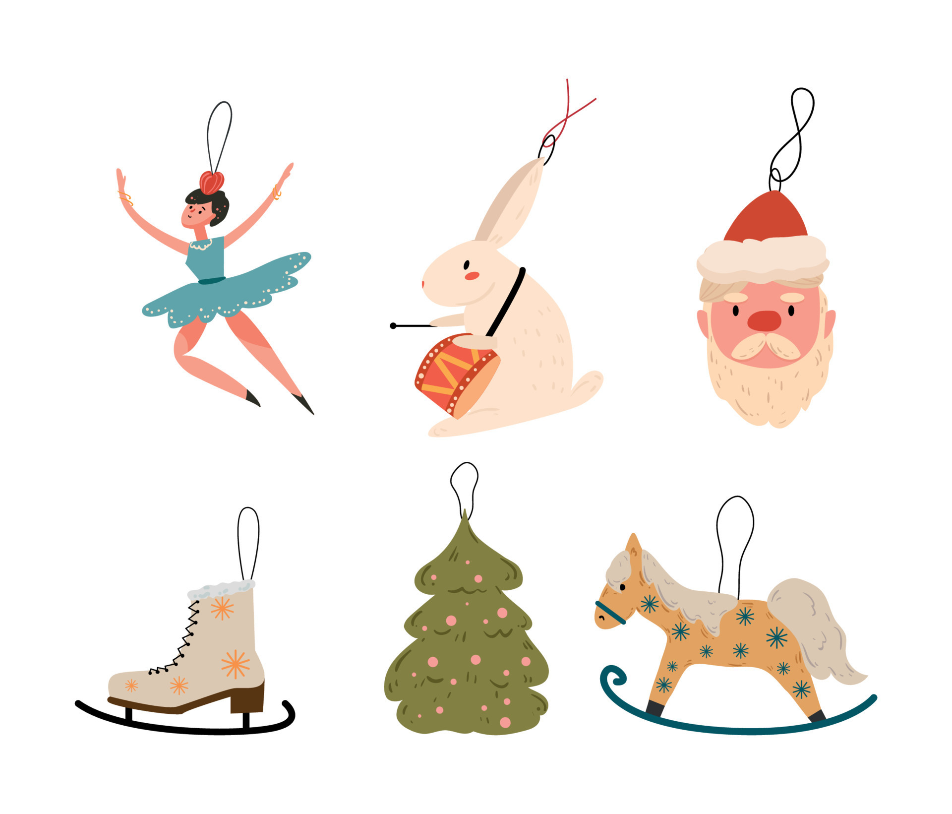 Set of Christmas Toys 13726509 Vector Art at Vecteezy