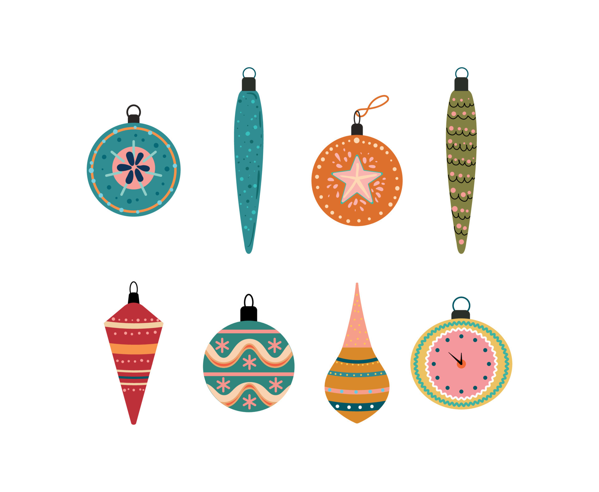 Set of Christmas Toys 13727139 Vector Art at Vecteezy