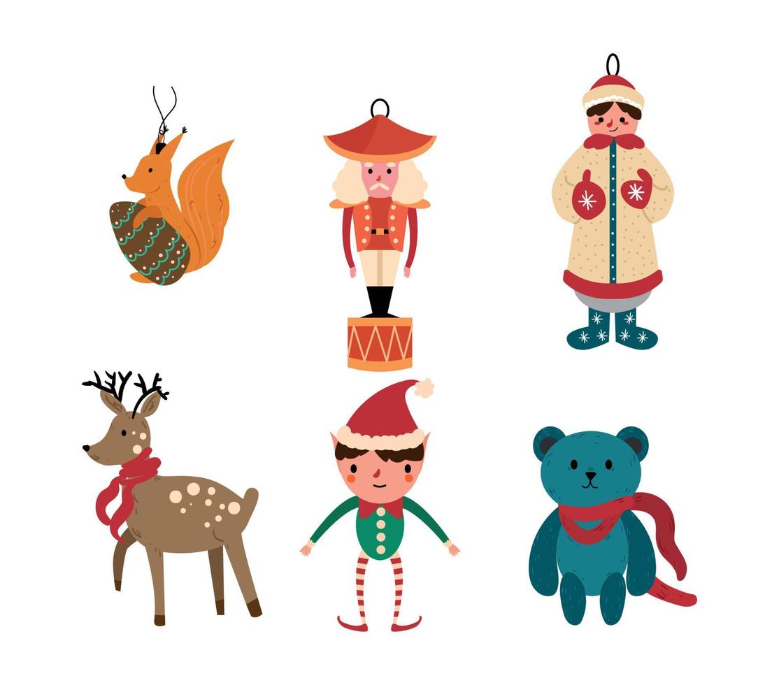 Set of Christmas Toys 13728015 Vector Art at Vecteezy