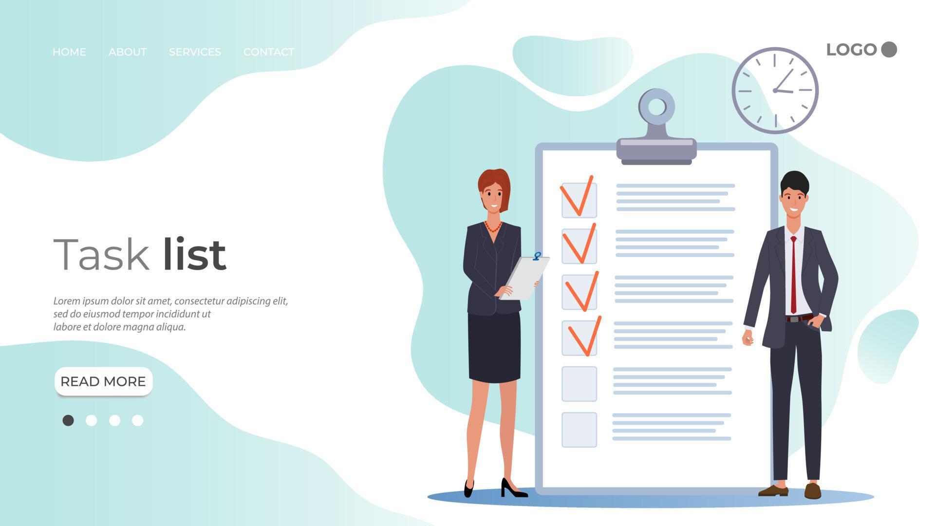 Businessmen are planning a task.List of time management tasks.People ...