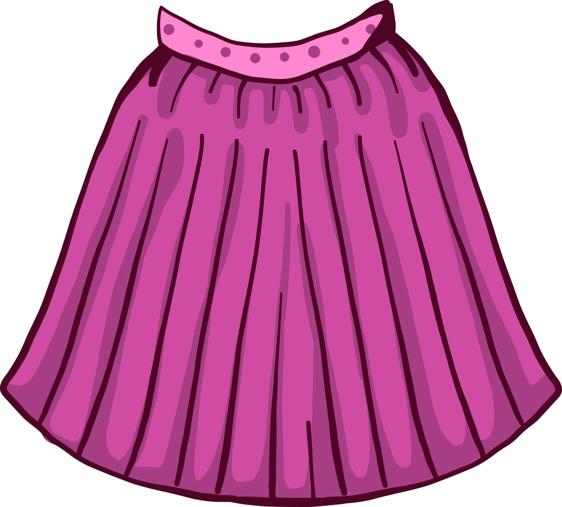 Pink Short Skirt Illustration Vector On White Background 13729441