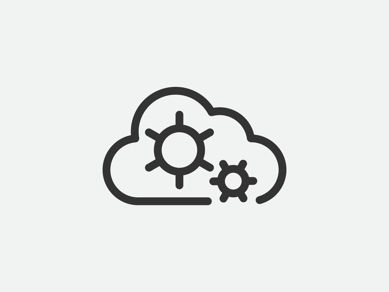 Technology Icon Vector Cloud Computing Connection Big Data Global