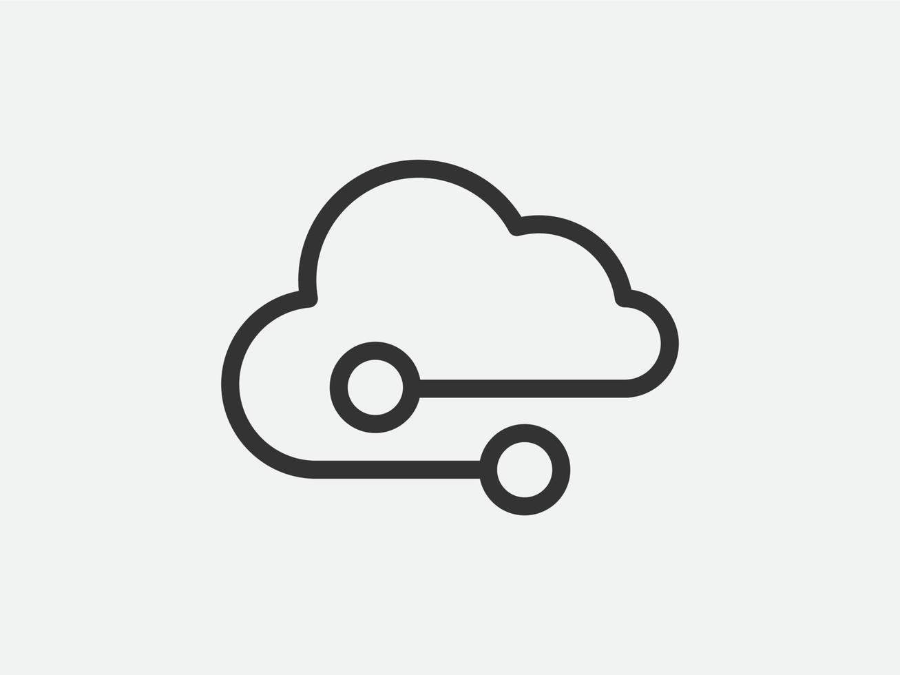 Technology Icon Vector Cloud Computing Connection Big Data Global