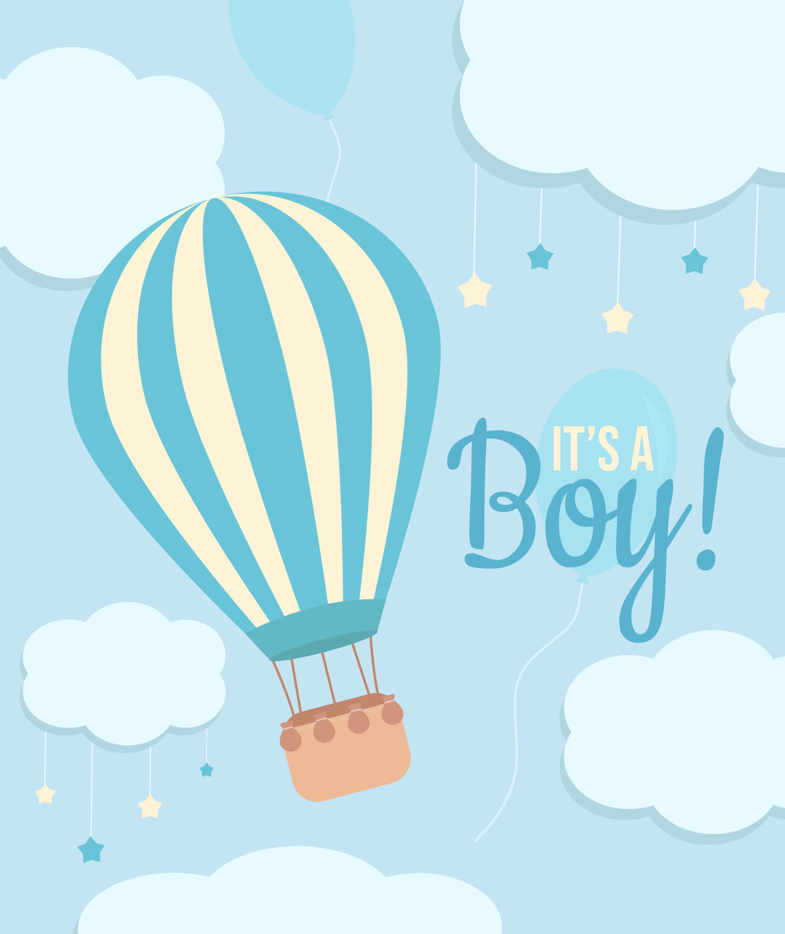 es una tarjeta de baby shower de niño con un globo aerostático y nubes ... es una tarjeta de baby shower de niño con un globo aerostático y nubes ...