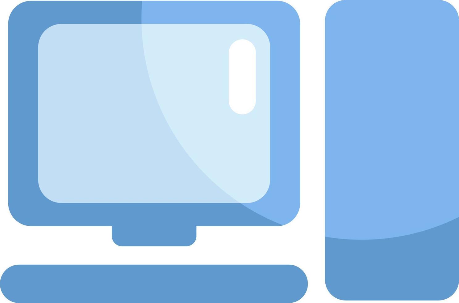 Blue Computer, Icon Illustration, Vector On White Background 13732258