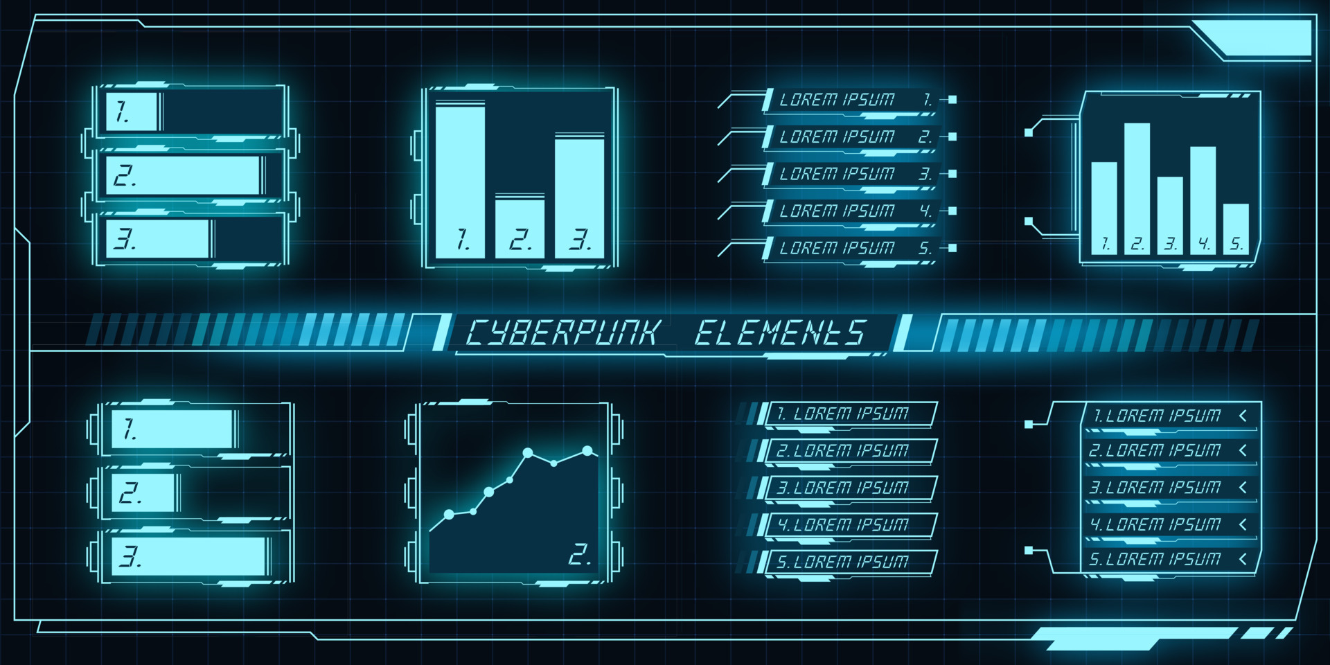 Scifi futuristic control panel collection of HUD elements GUI VR UI ... Scifi futuristic control panel collection of HUD elements GUI VR UI ...