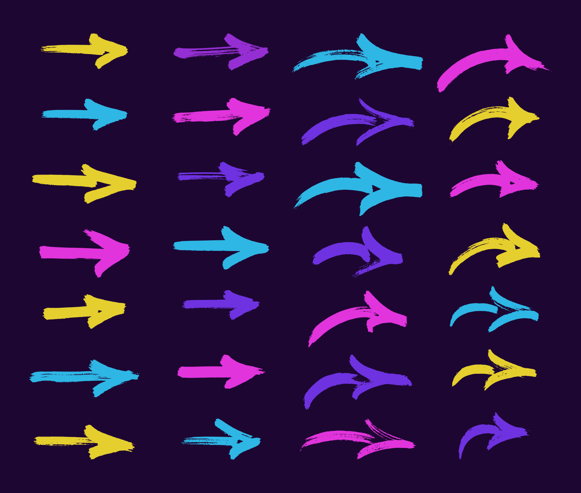 Set Of Arrows Vector Illustration Of Hand Drawn Arrows Marker Icon