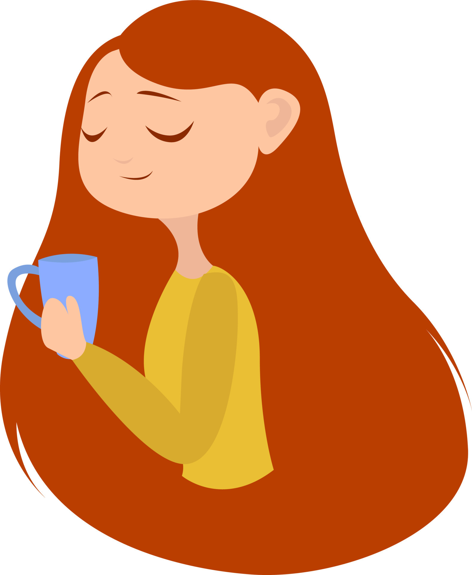 Girl With Red Hair Illustration Vector On White Background 13733014