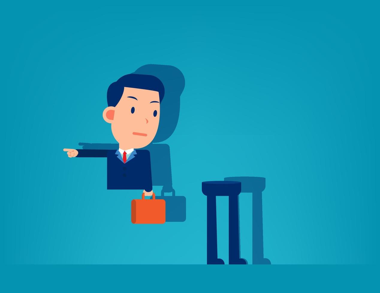 Businessman body are going different direction. Not coordinated concept, Cute little business ...