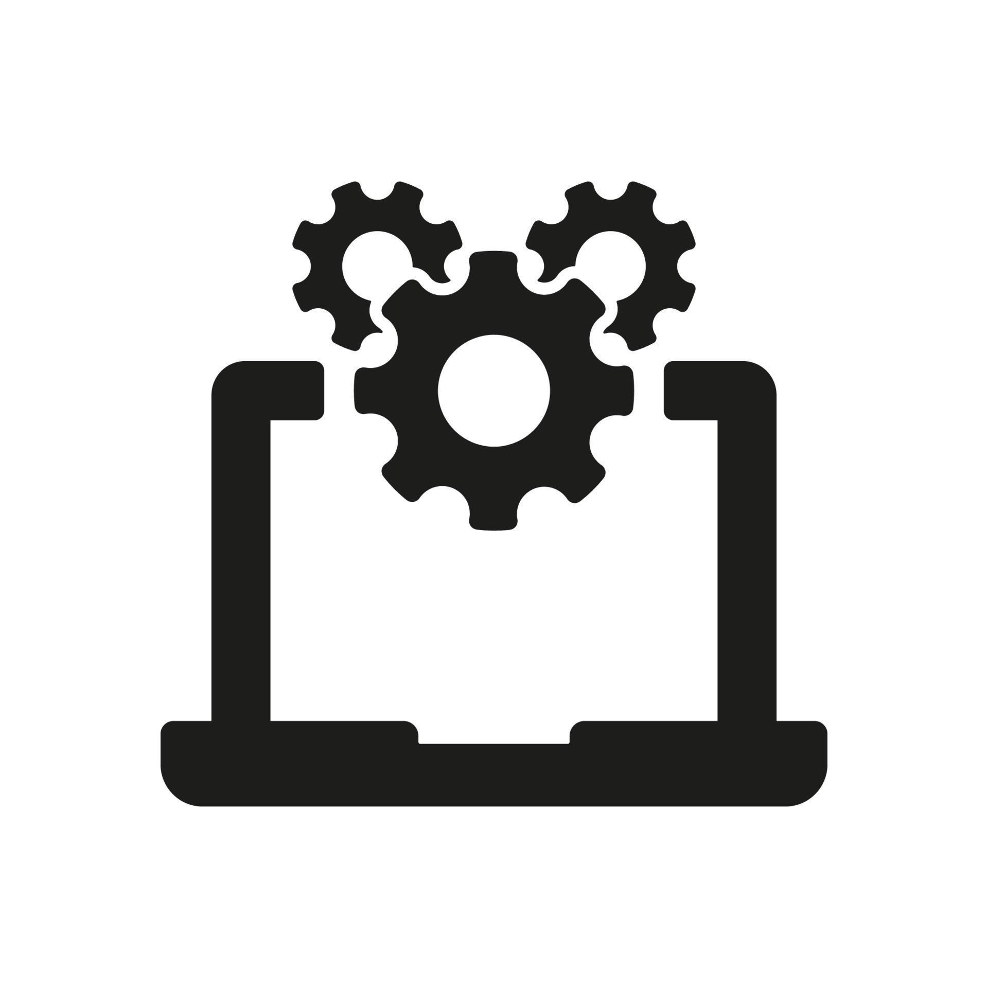 Computer System Update Black Pictogram Settings And Configuration Of Laptop Service Of