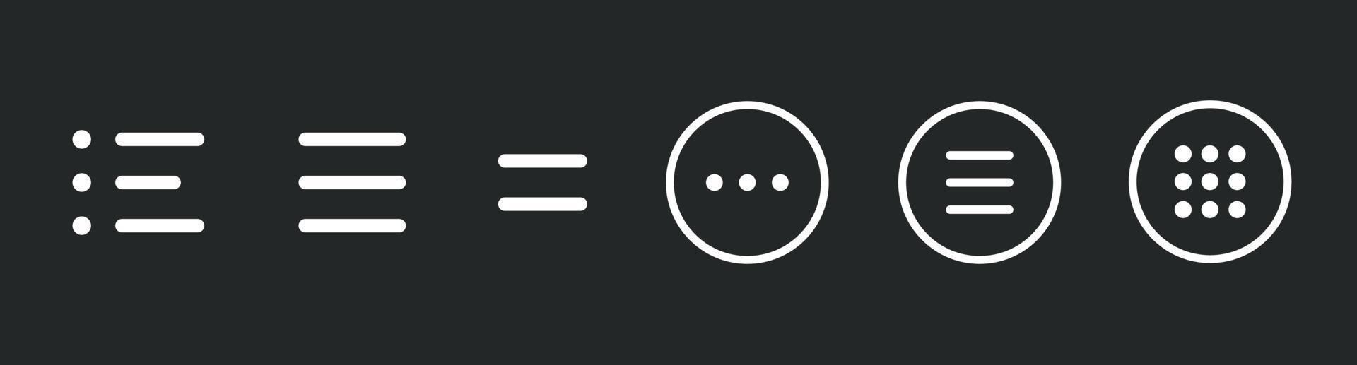 Website Navigation Hamburger Menu Icons Set Flat Website Menu Icons