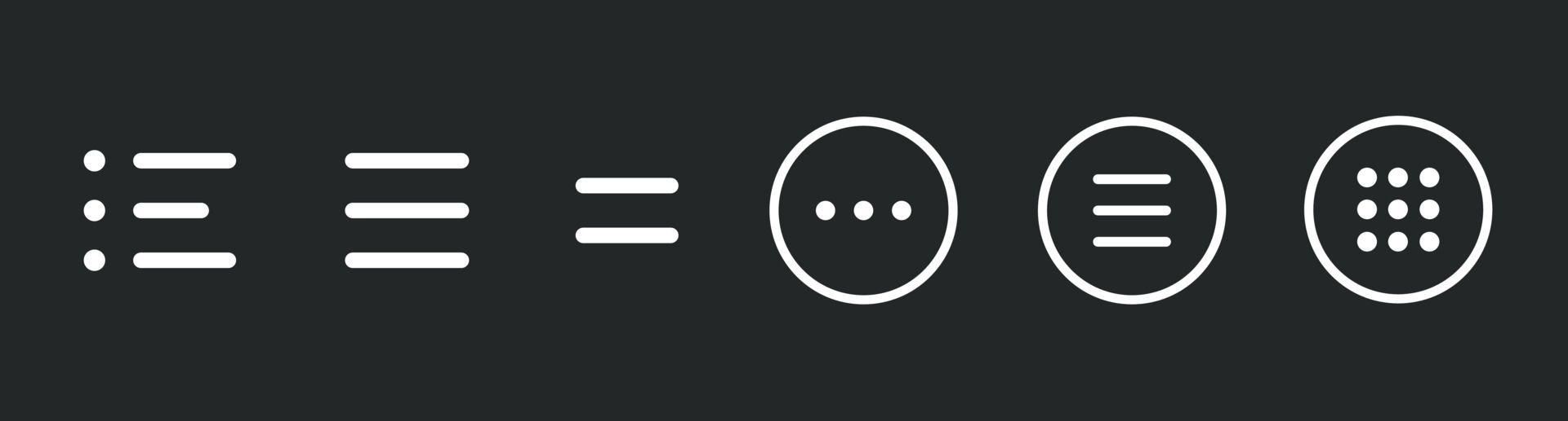 Website Navigation Hamburger Menu Icons Set Flat Website Menu Icons With Rounded And Sharp