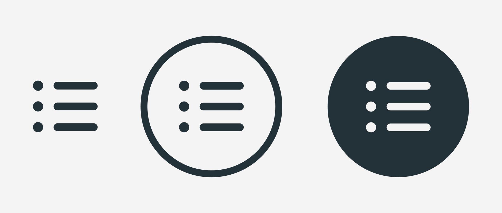 Website Navigation Hamburger Menu Icons Set Flat Website Menu Icons