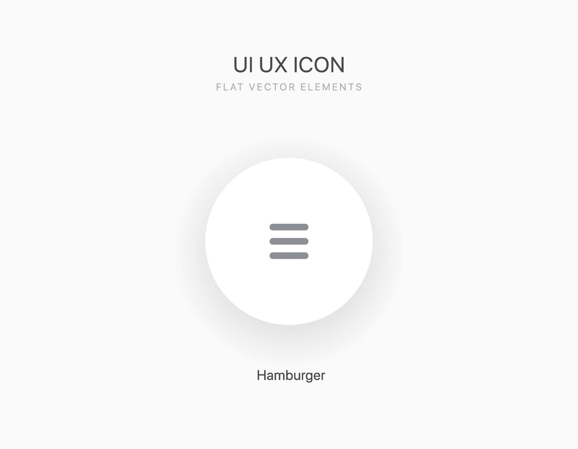 Flat Hamburger Menu Icon Menu Icons Vector Set Of Ui Design Elements Interface Design Vector