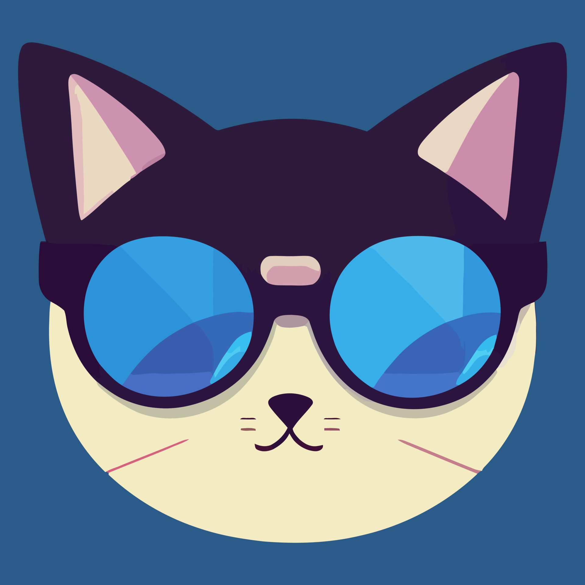 Illustration Vector Graphic Of Cat Wearing Sunglasses Isolated Perfect For Logo Mascot Icon Or